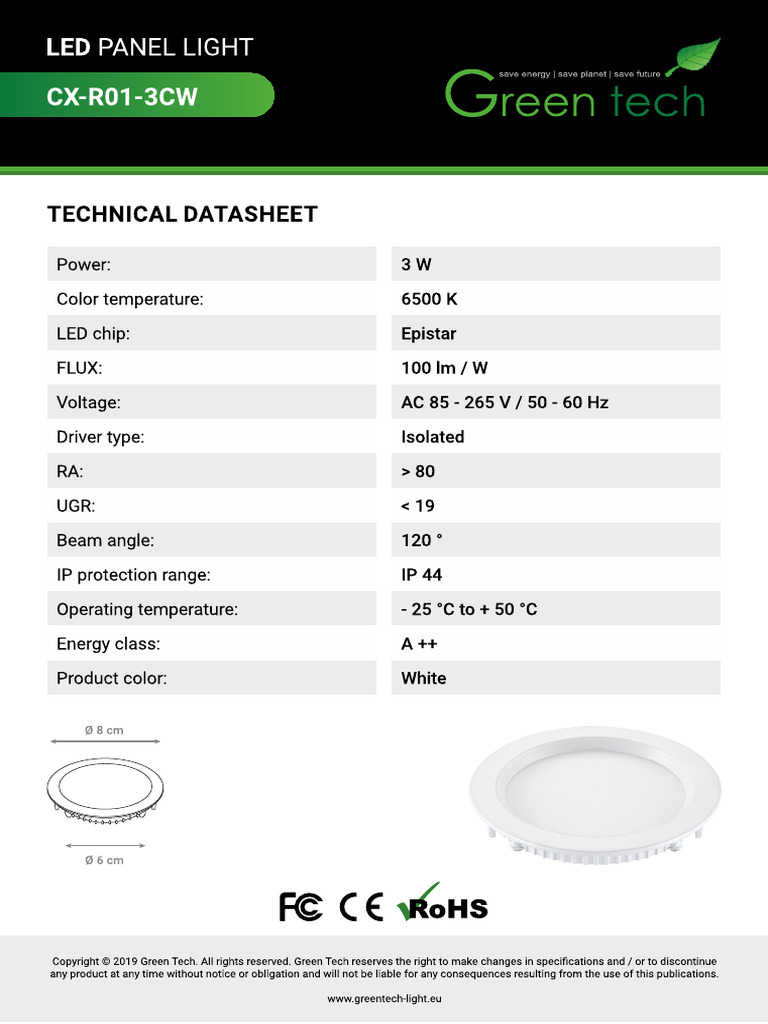 Technical Datasheet CX R01 3CW | PDF
