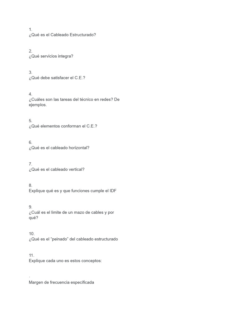 Cableado Estructurado | PDF | Telecomunicaciones | Tecnología de información y comunicaciones