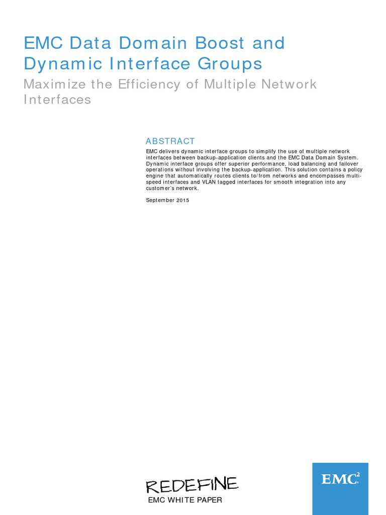 EMC Data Domain Boost and Dynamic Interface Groups | PDF | Computer ...