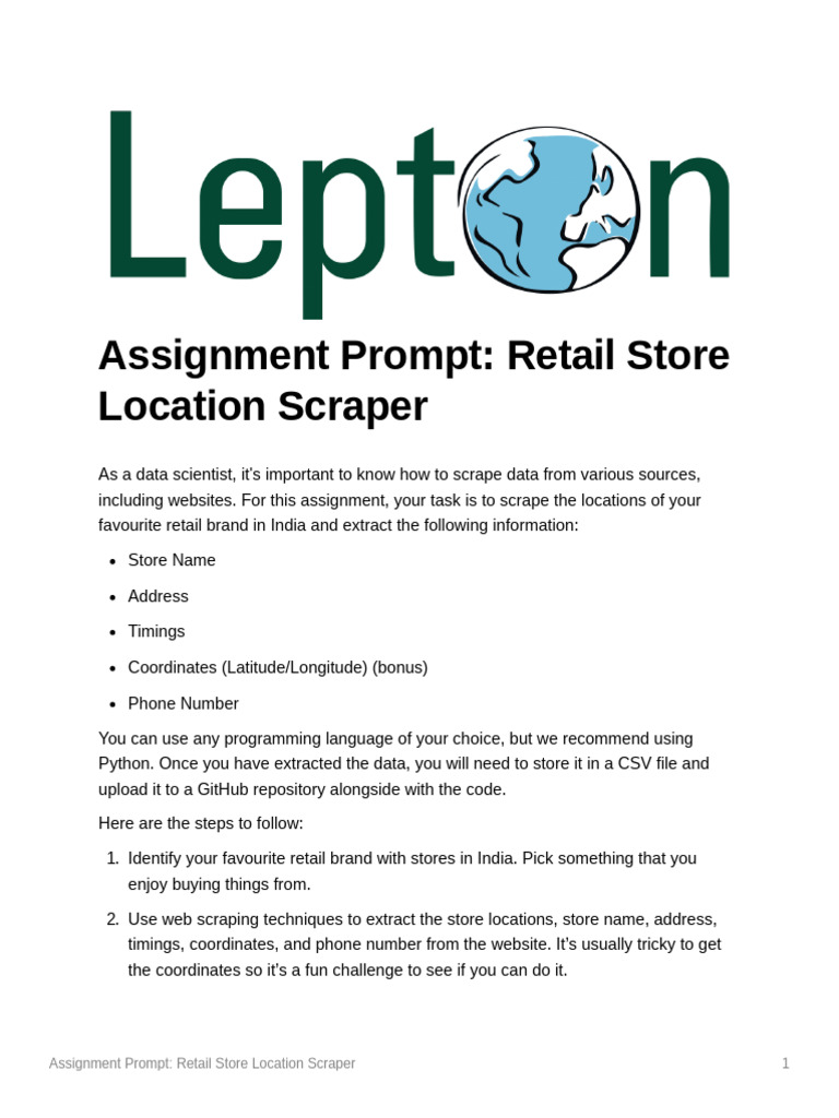 Lepton Assignment | PDF