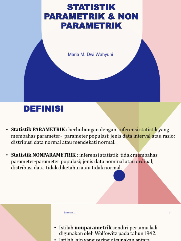 1 Statistik Parametrik & Non Parametrik - MMDW - Mahasiswa 2D | PDF