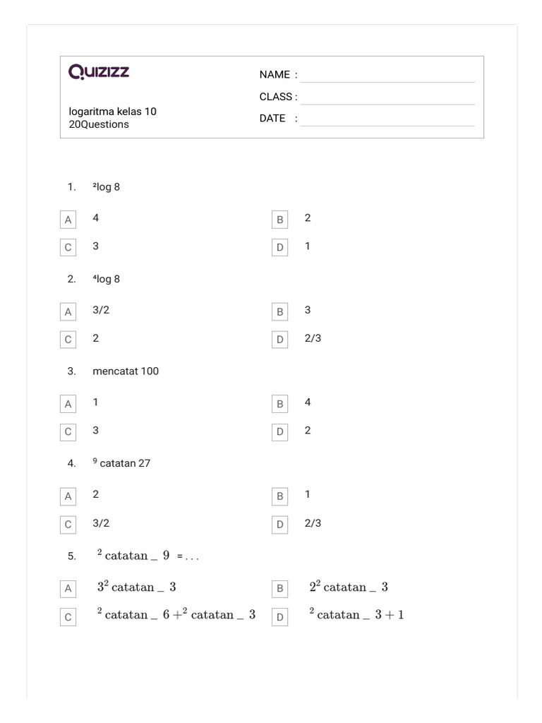 Logaritma Kelas 10 | PDF