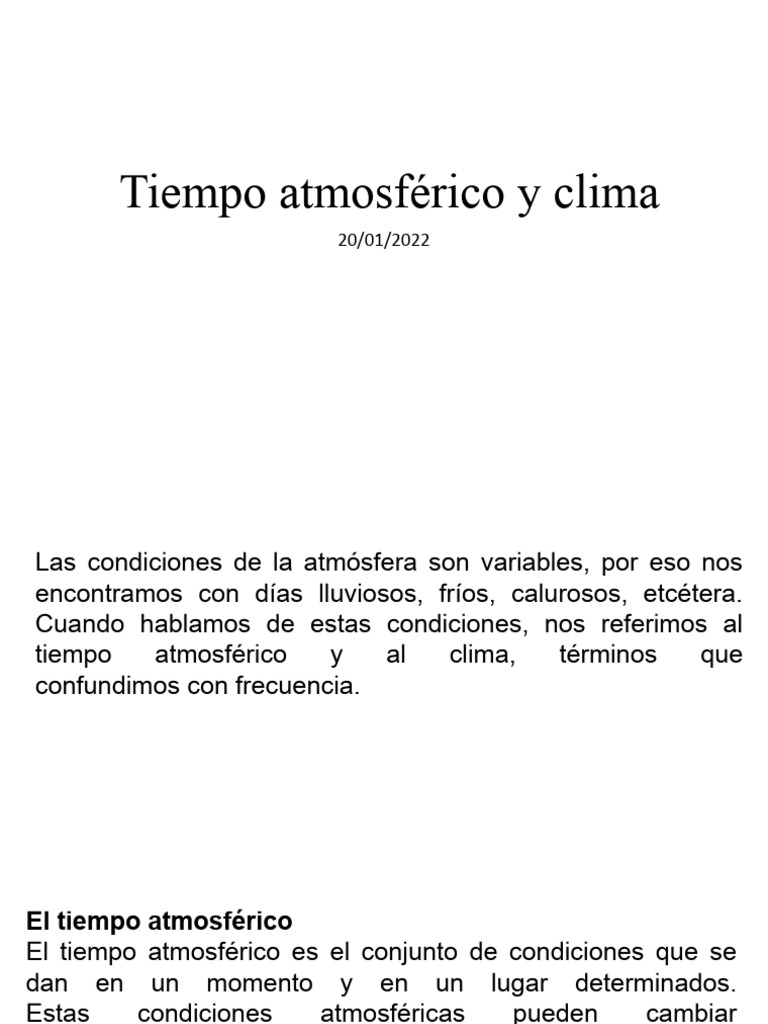 Tiempo Atmosferico y Clima 20 de Enero de 2021 | PDF | Clima | Herida