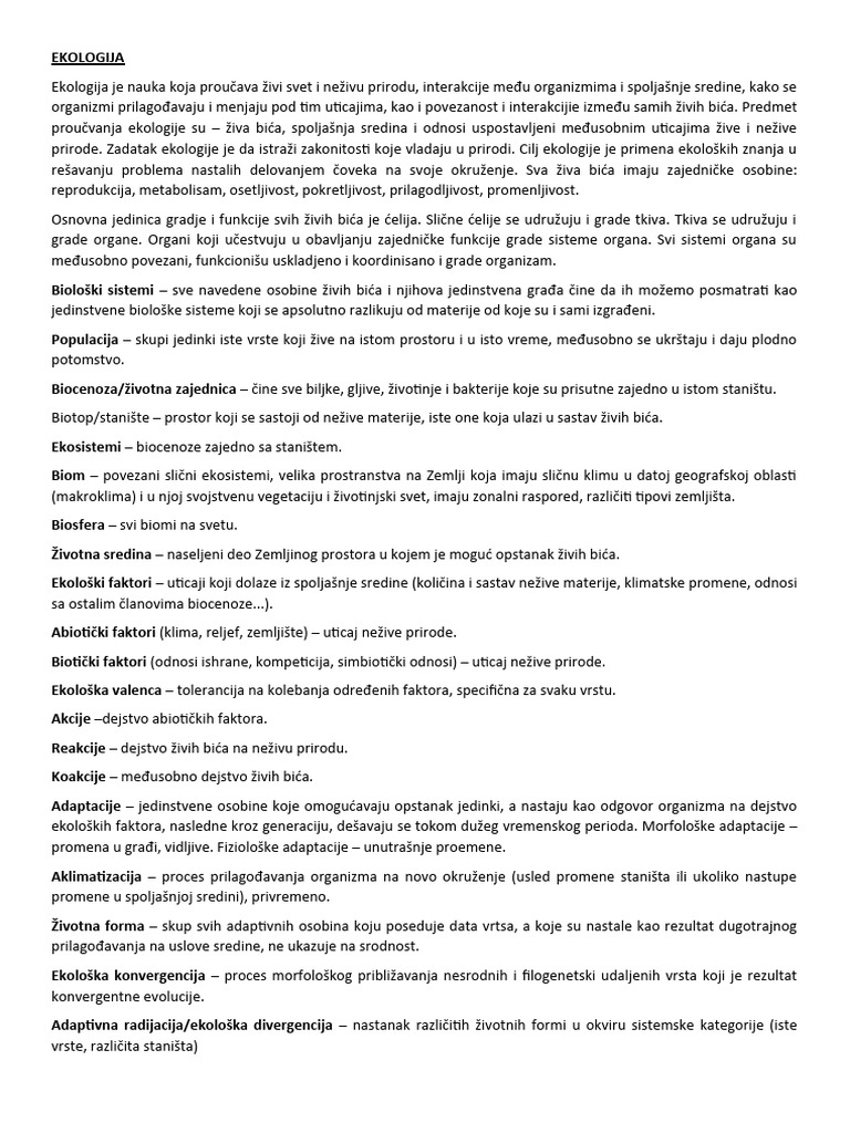 Ekologija | PDF