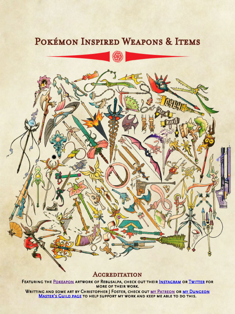 Pokémon Inspired Weapons & Items V0.1.F58 | PDF