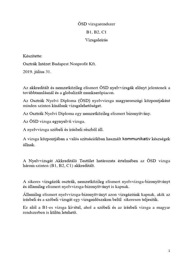 Osd Vizsgaleiras2019 | PDF