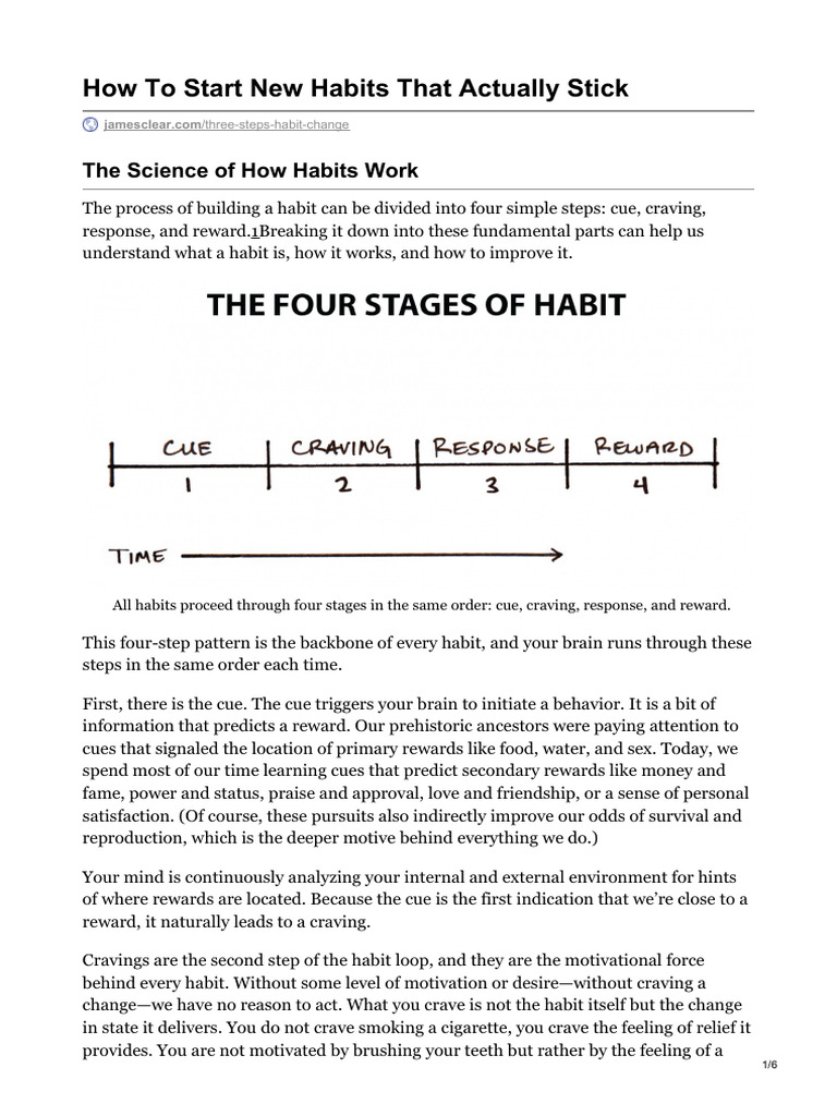 How To Start New Habits That Actually Stick | Download Free PDF ...