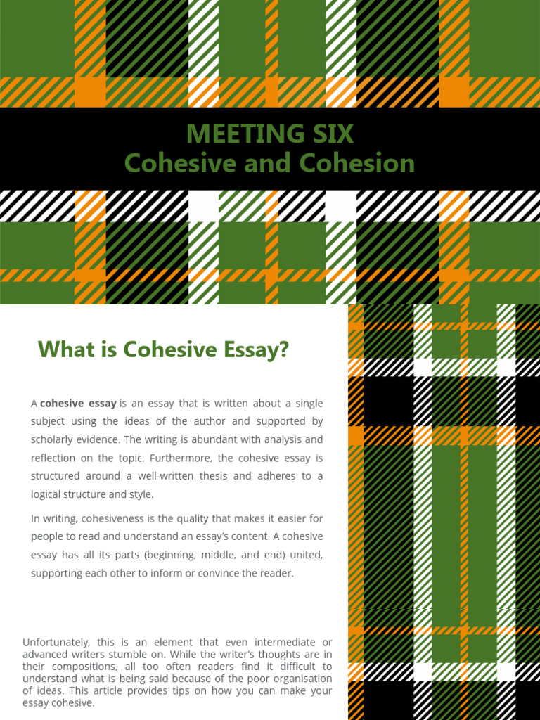 Intensive Writing Meeting 6 Cohesive and Cohesion | PDF | Essays | Thought
