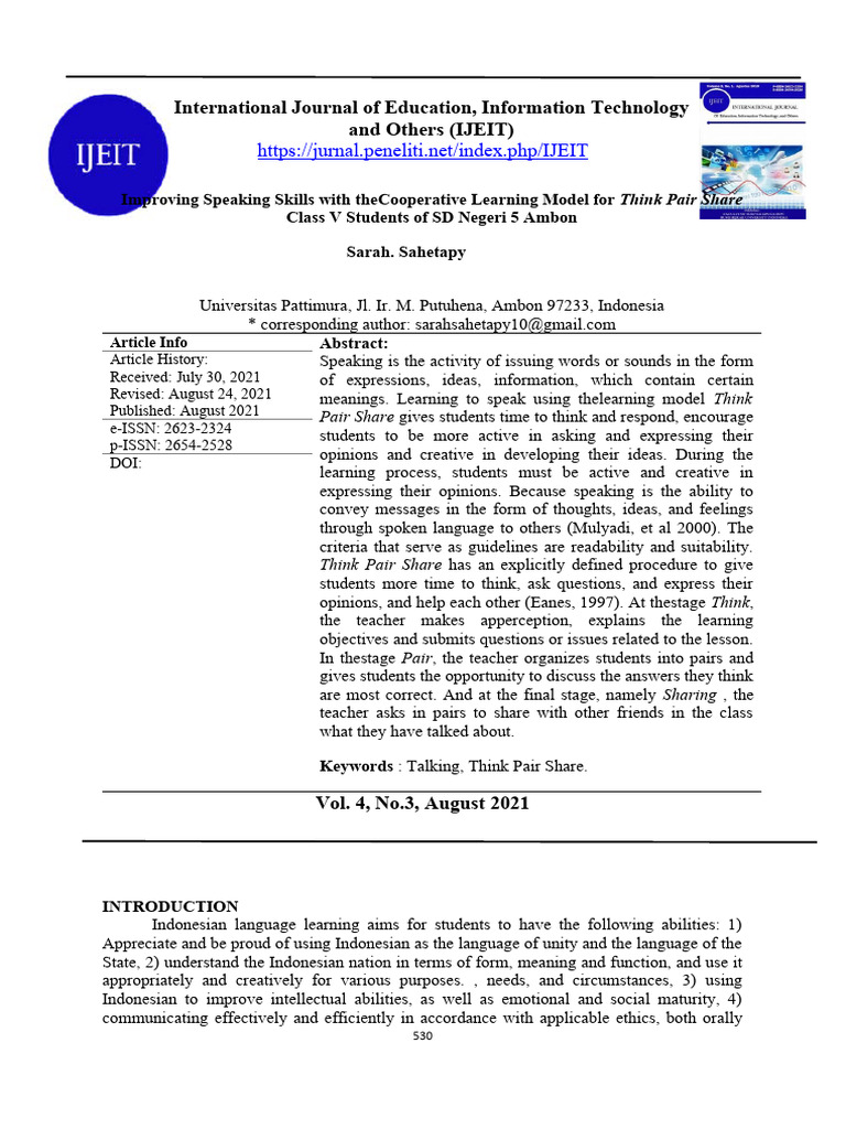 Sahetapy, 2021 | Download Free PDF | Thought | Learning