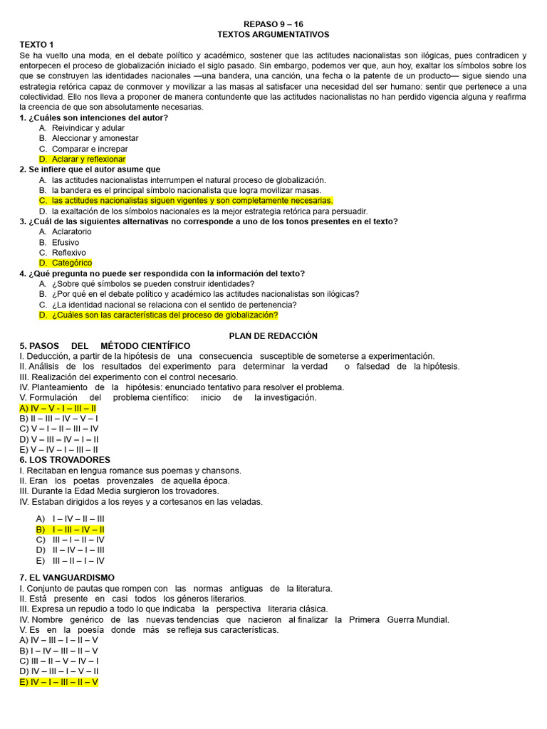 REPASO 9-16 Solución | PDF | Cuba | Los Estados Unidos