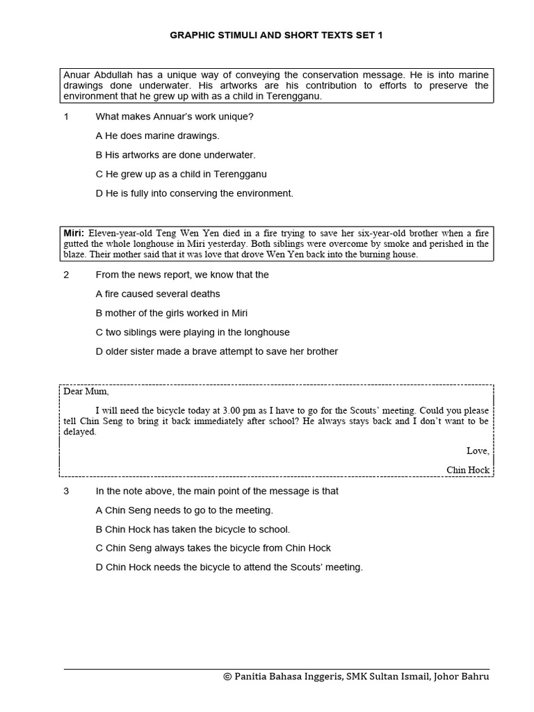 Module Reading SPM 2023 | PDF