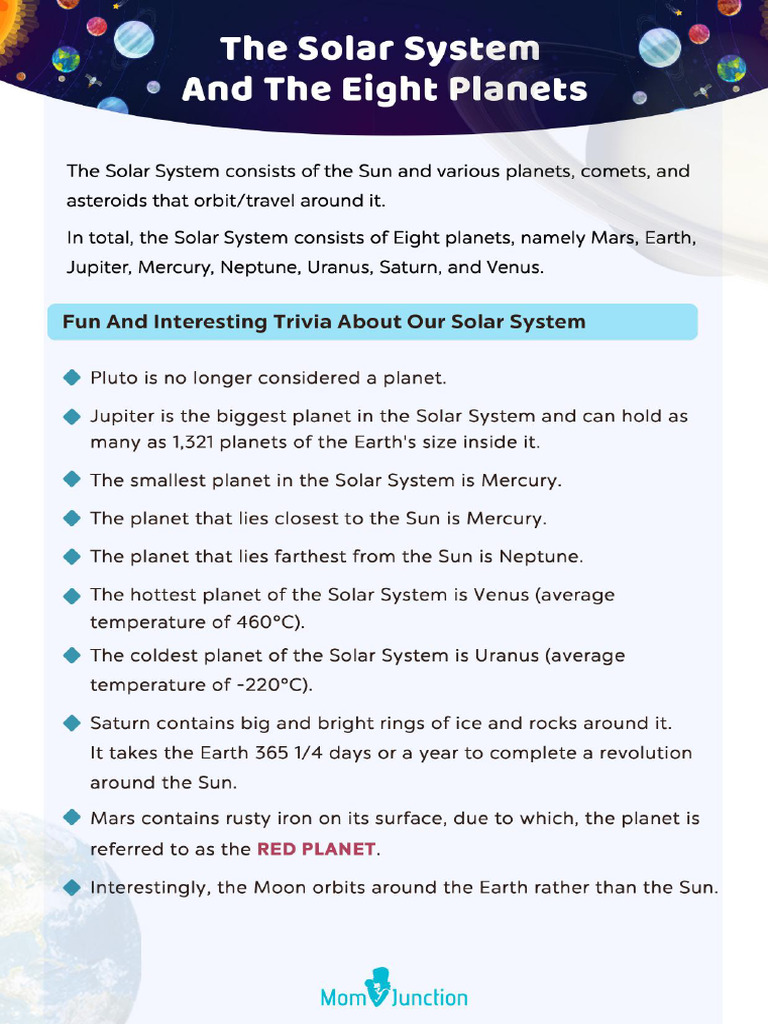 The Solar System and The Eight Planets | PDF