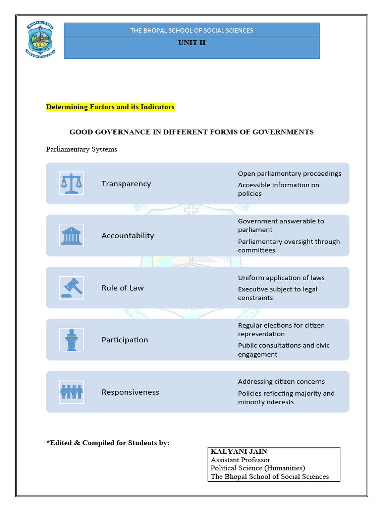Good Governance in Different Forms of Governments | PDF