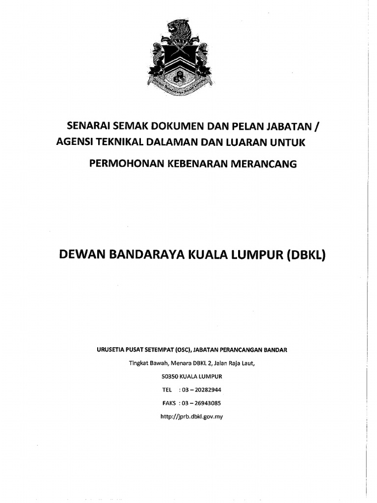 Senarai Semak KM-DBKL | PDF