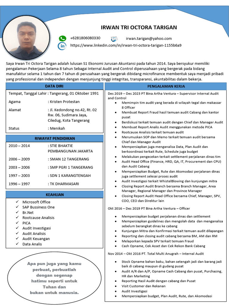 Contoh Resume CV | PDF
