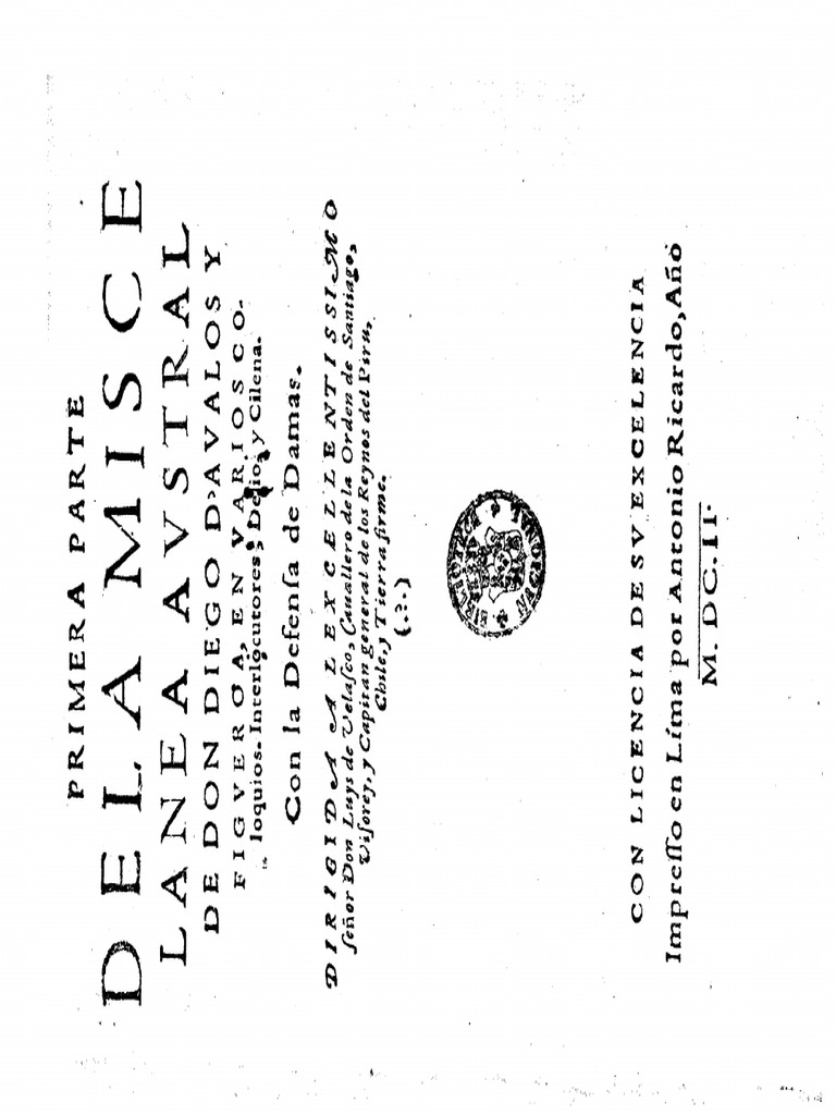 AVALOS Y FIGUEROA Diego de (1602) Primera Parte de La Miscelanea ...