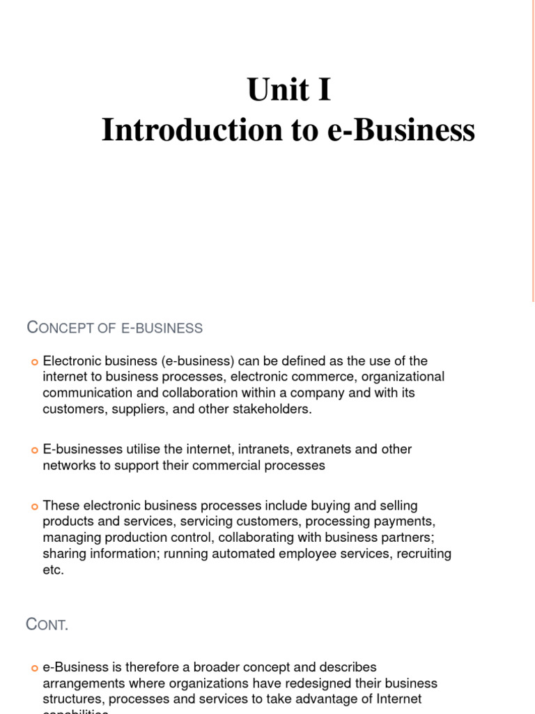Unit-I-Introduction of e-commerce | PDF | Electronic Business | E Commerce