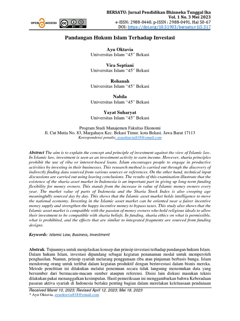 317-Article Text-1254-1-10-20230718 | PDF | Sharia | Islamic Ethics