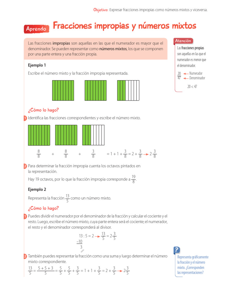 GUÍA DE EJERCICIOS fracciones y números mixtos, mult y div. | PDF