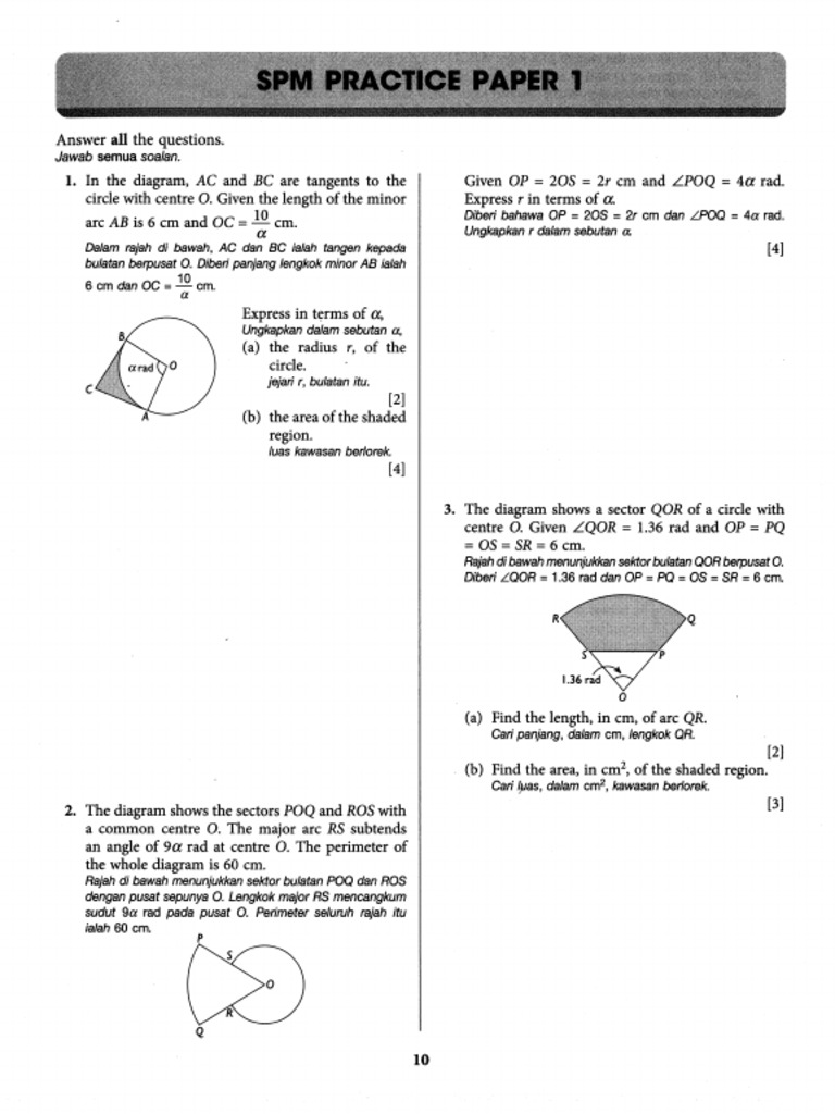 F5 Am Chap 1 SPM Practice Paper 1 + Paper 2 | PDF