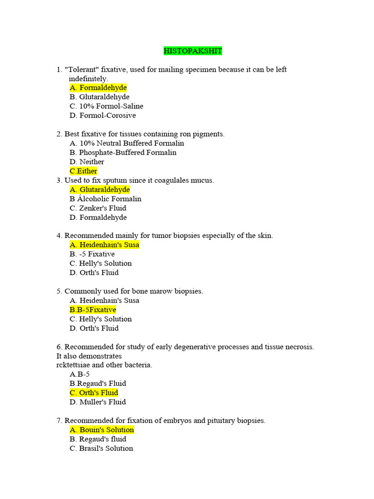 Histopath Reviewer | PDF | Fixation (Histology) | Ethanol