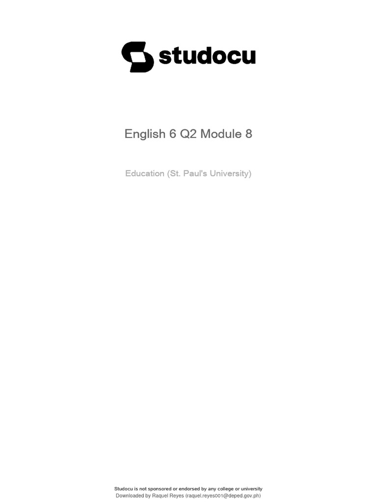 English 6 q2 Module 8 | PDF | Science & Mathematics