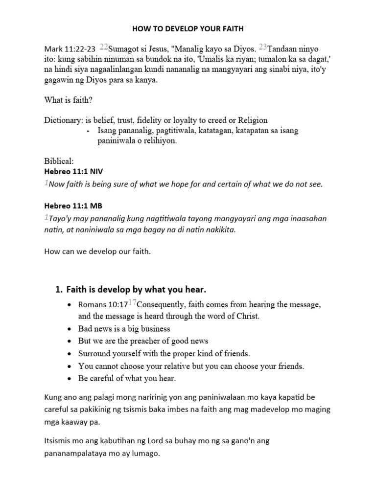 How To Develop Your Faith | PDF | Faith | Theology
