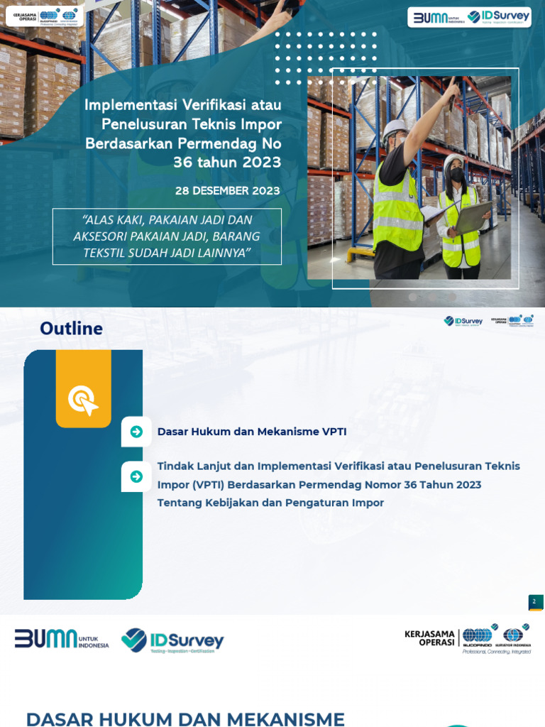 Implementasi Verifikasi Atau Penelusuran Teknis Impor Berdasarkan Permendag No36 Tahun 2023 | PDF