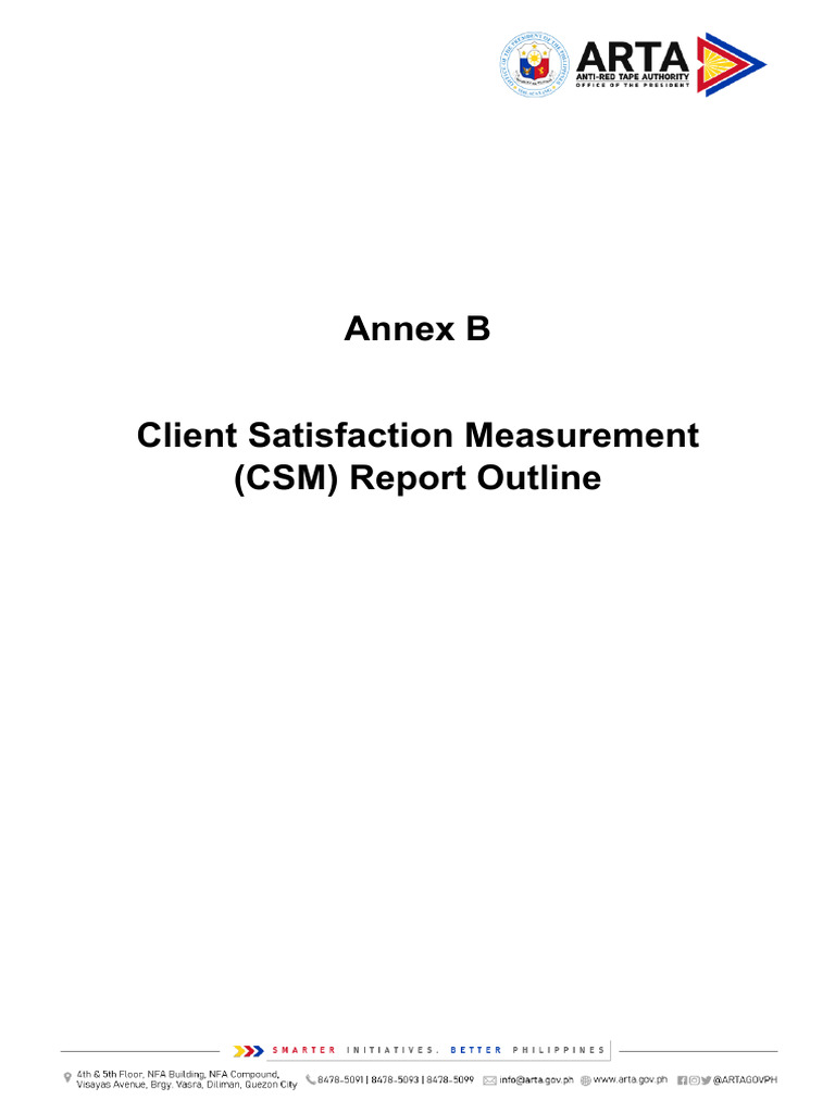ARTA Client Satisfaction Measurement 2023 | PDF | Survey Methodology ...