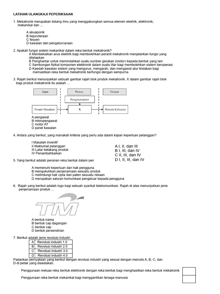 Latihan Ulangkaji Peperiksaan RBT Tingkatan 3 | PDF