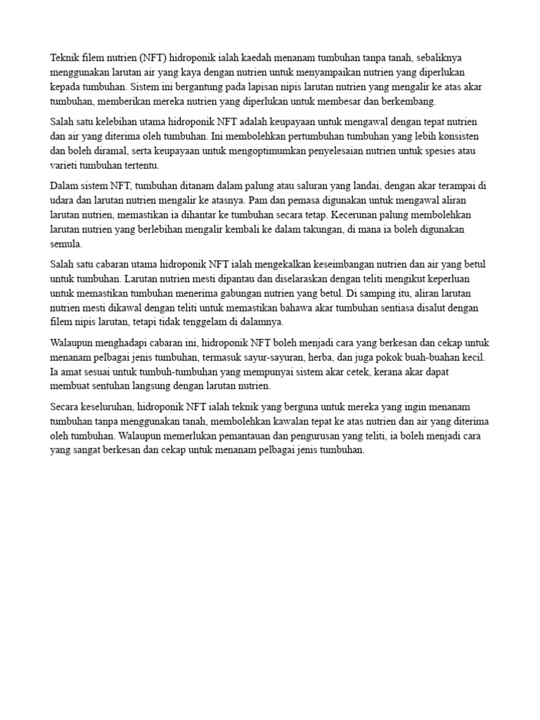 TEKNIK NFT (Nutrien Film Technic) | PDF