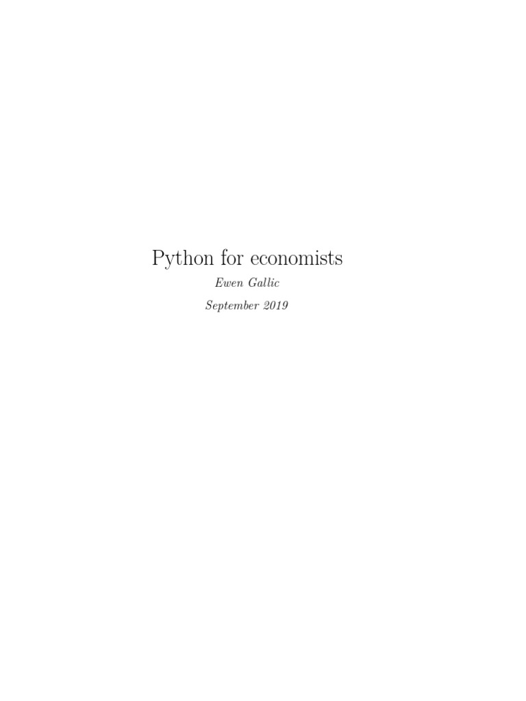 Python For Economists | PDF