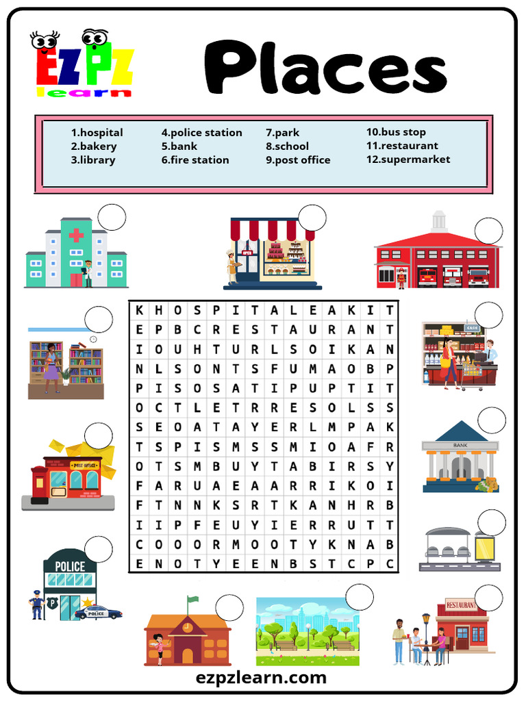 Places Word search 3 | PDF