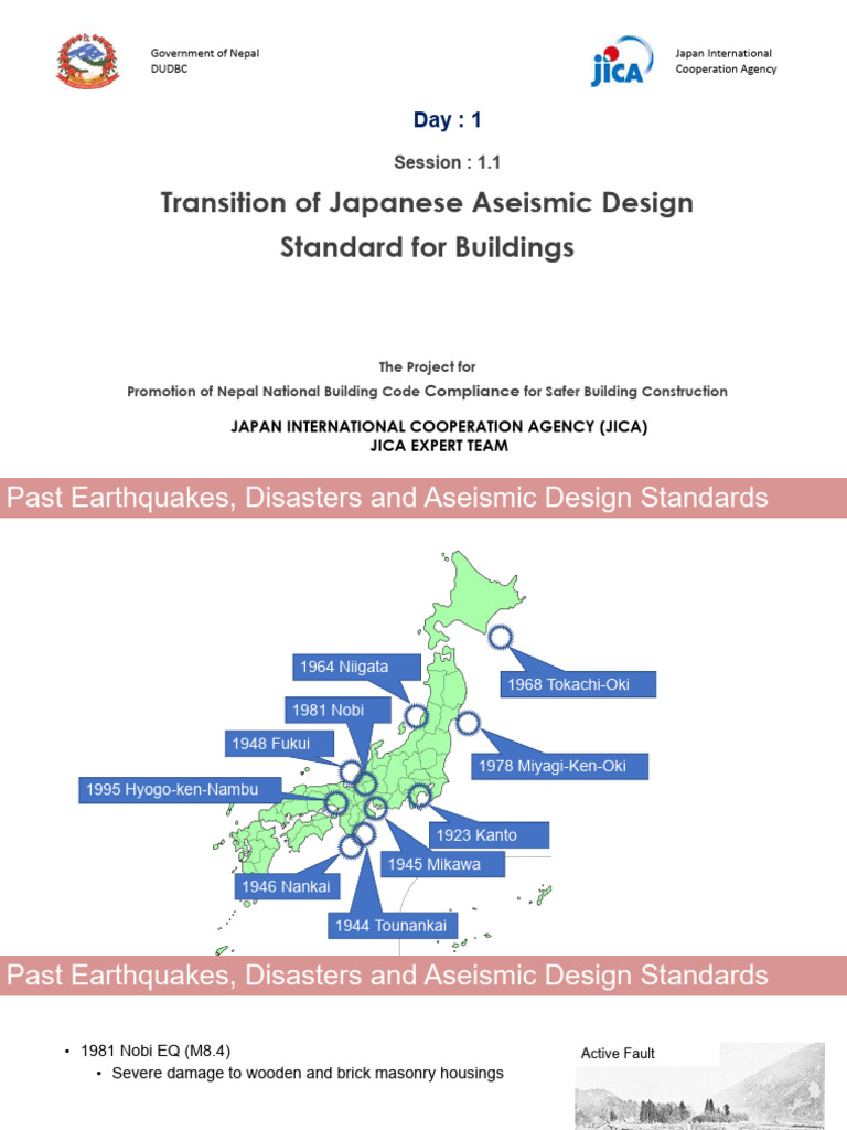 1.1 - Transition of Japanese Aseismic Design Standard For Buildings ...