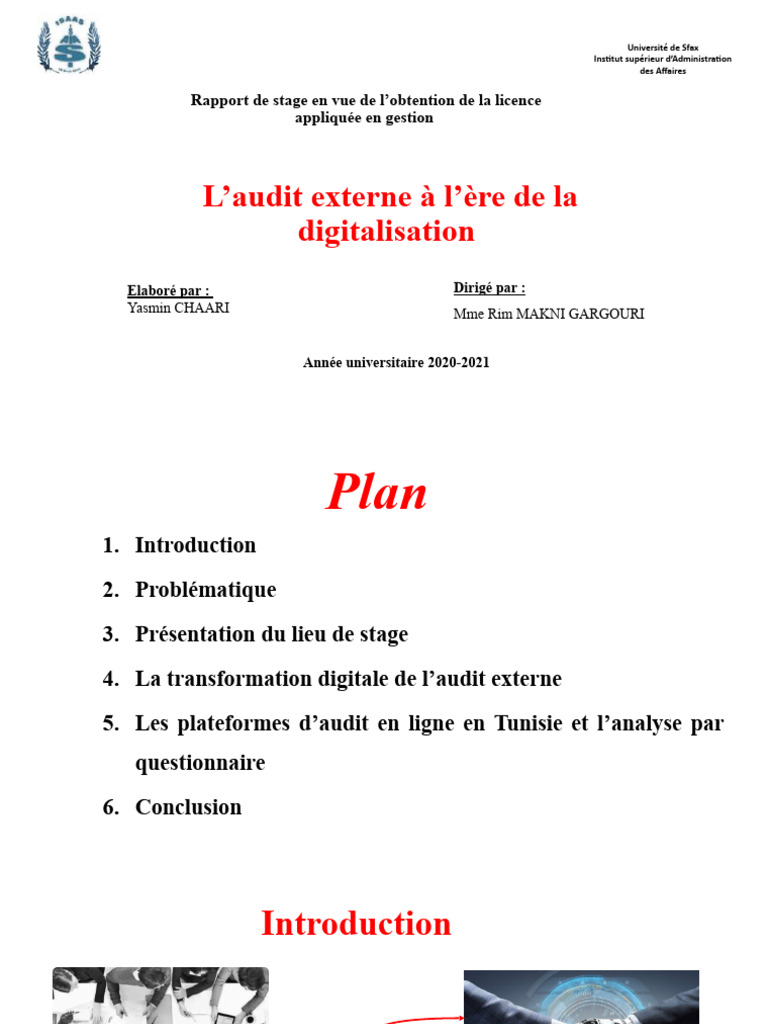 Présentation Pfe Yasmin Chaari Version Corrigée 2 | PDF | Audit | Risque