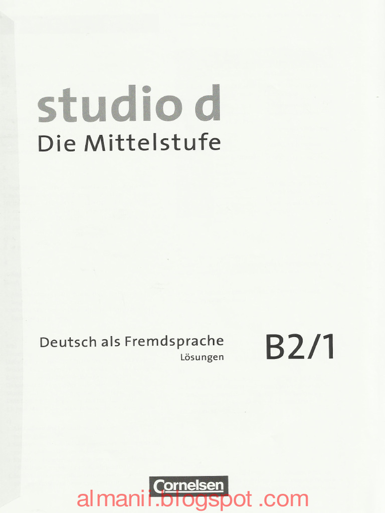 Studio D B2 Sprach - Und Pruefungstraining Losungen Teilband 1 - 2 | PDF