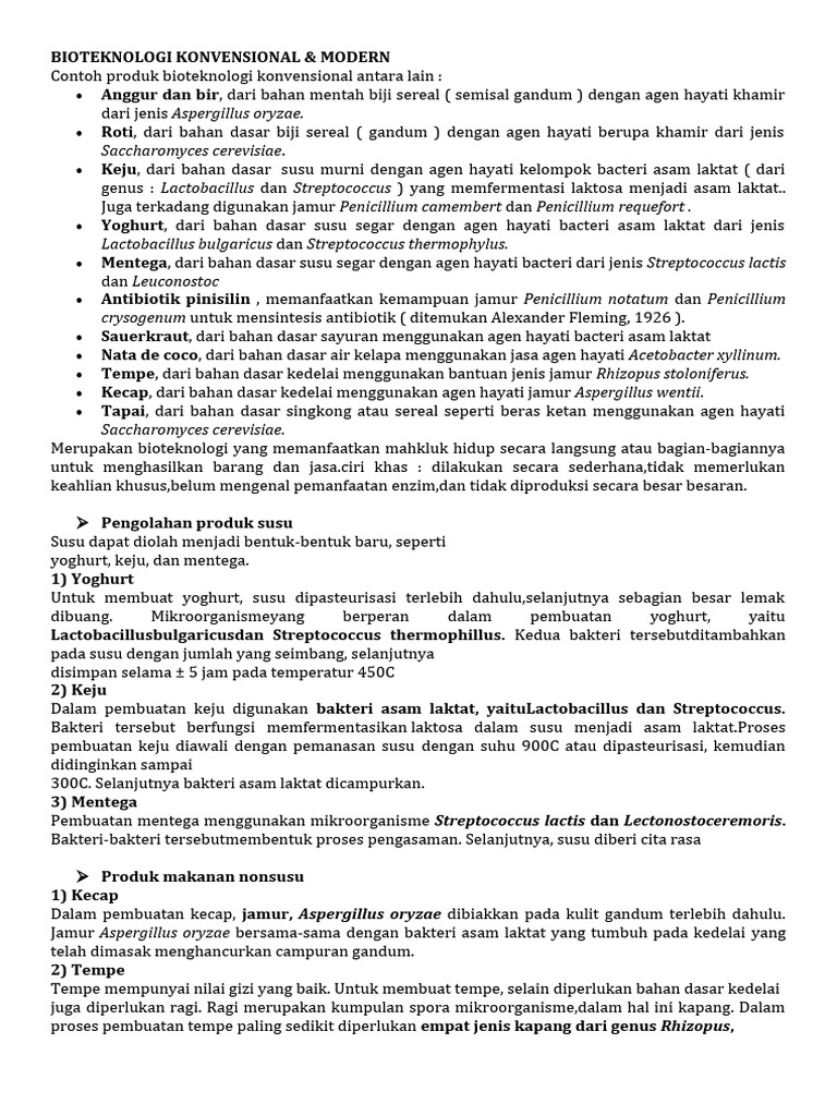 Produk Bioteknologi Konvensional | PDF
