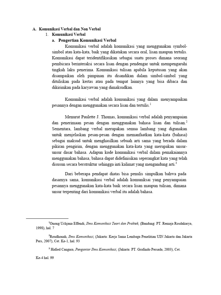 Komunikasi Verbal Dan Non Verbal | PDF
