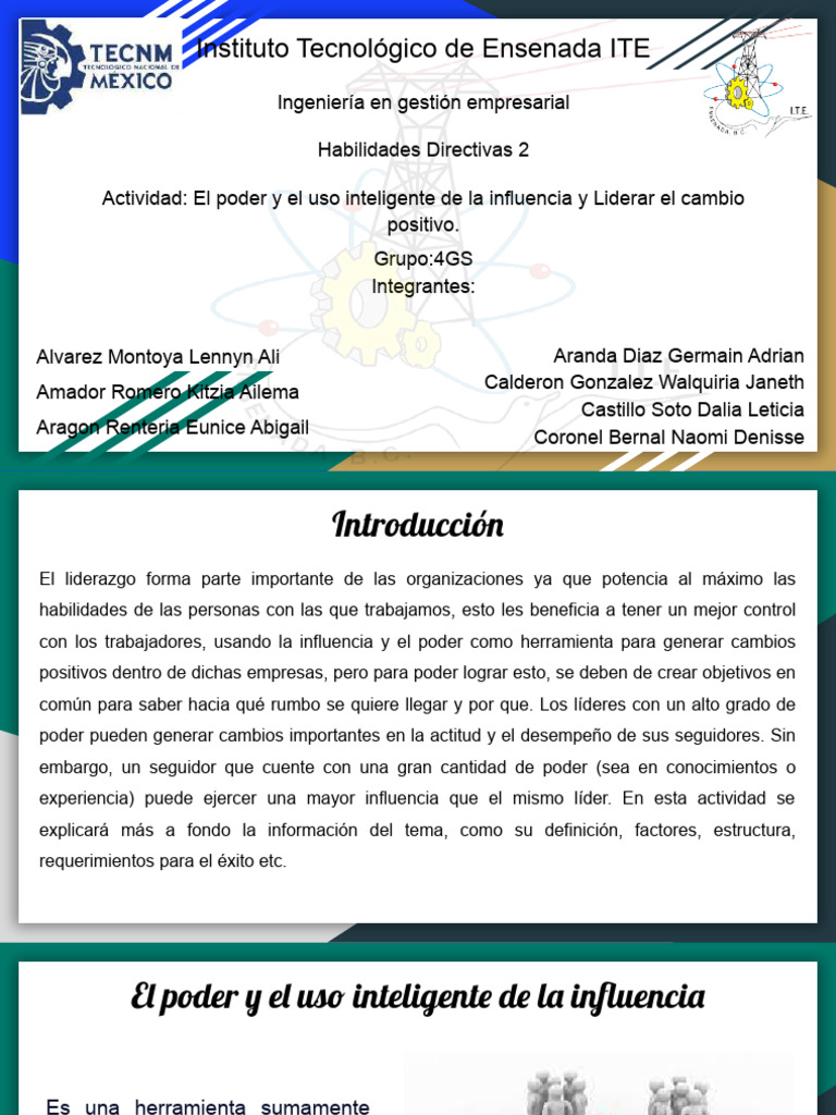 El Poder y El Uso Inteligente de La Influencia y Liderar El Cambio ...