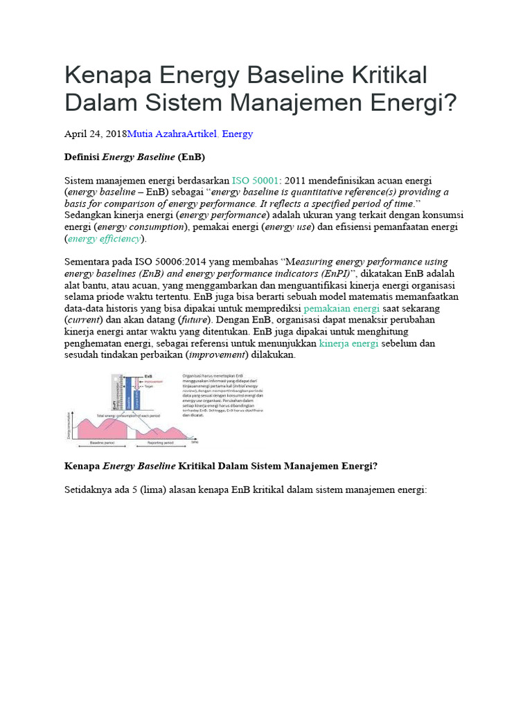 Kenapa Energy Baseline Kritikal Dalam Sistem Manajemen Energi ISO50001 ...