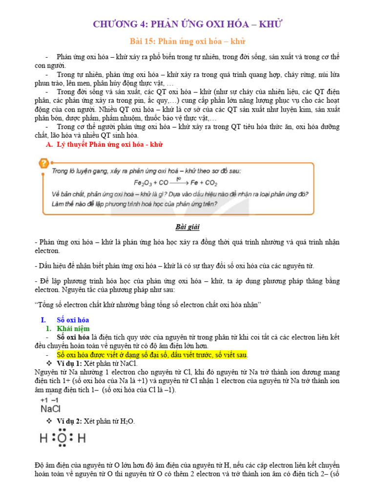 Chương 4. PH N NG Oxi Hóa - KH | PDF