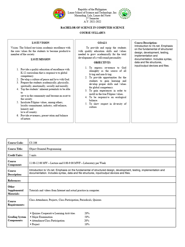 CS 103 - Object Oriented Programming | PDF CS 103 - Object Oriented Programming | PDF