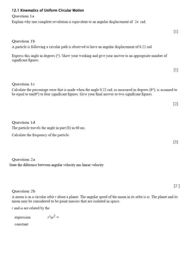 QP Circular Motion | PDF