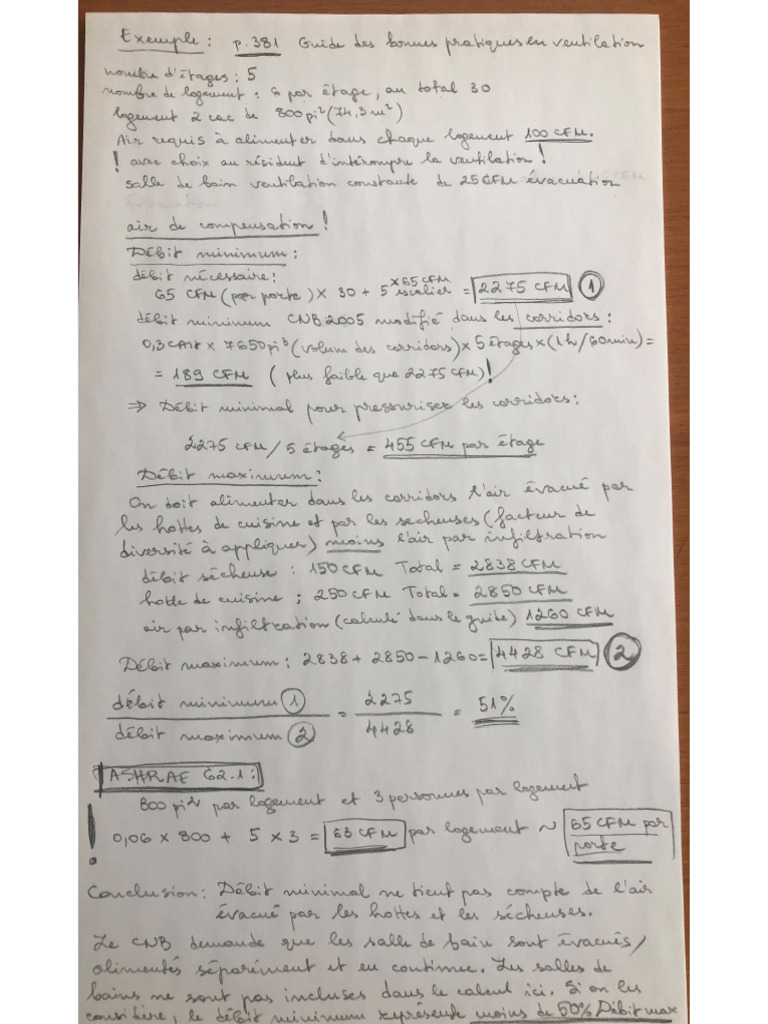 Calcul Ventilation Exemple | PDF