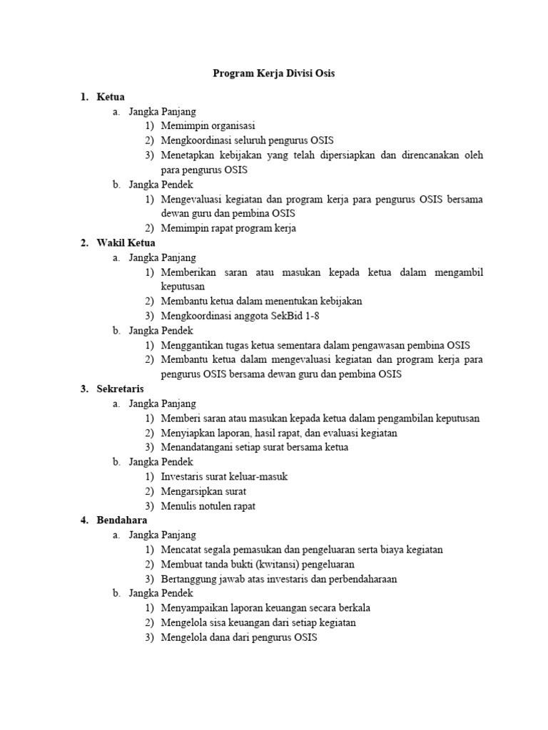 Program Kerja Osis | PDF