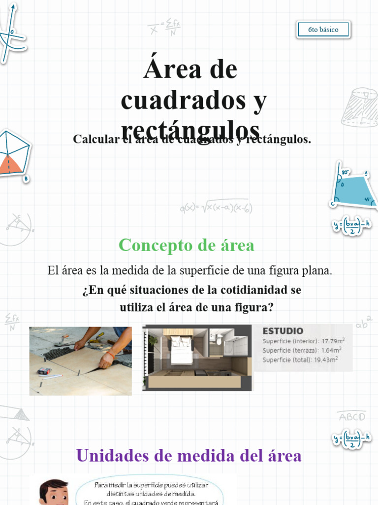 Cálculo de Áreas: Cuadrados y Prismas | PDF | Hogar, jardinería y bricolaje