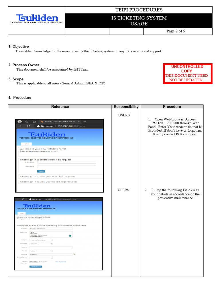 Is Ticketing System Procedure | Download Free PDF | Computer Network | Server (Computing)