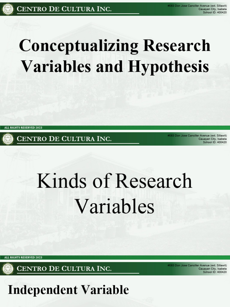 Conceptualizing Research Variables and Hypothesis | PDF | Hypothesis ...