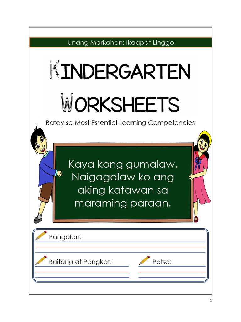 QUARTER-1 WEEK4 Worksheet - Kindergarten2021 | PDF