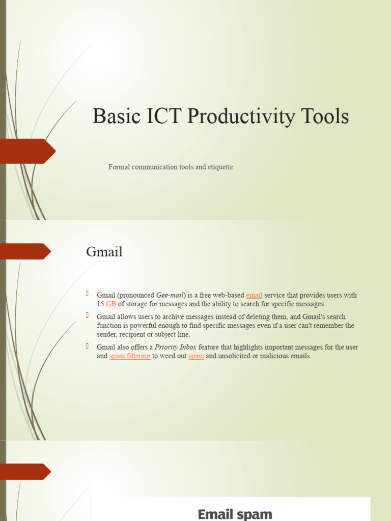 Basic ICT Productivity Tools | PDF
